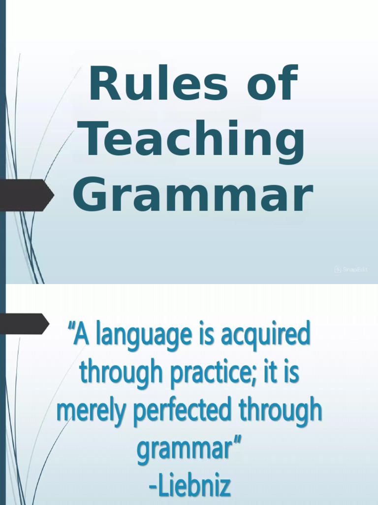 Rules of Teaching Grammar | PDF