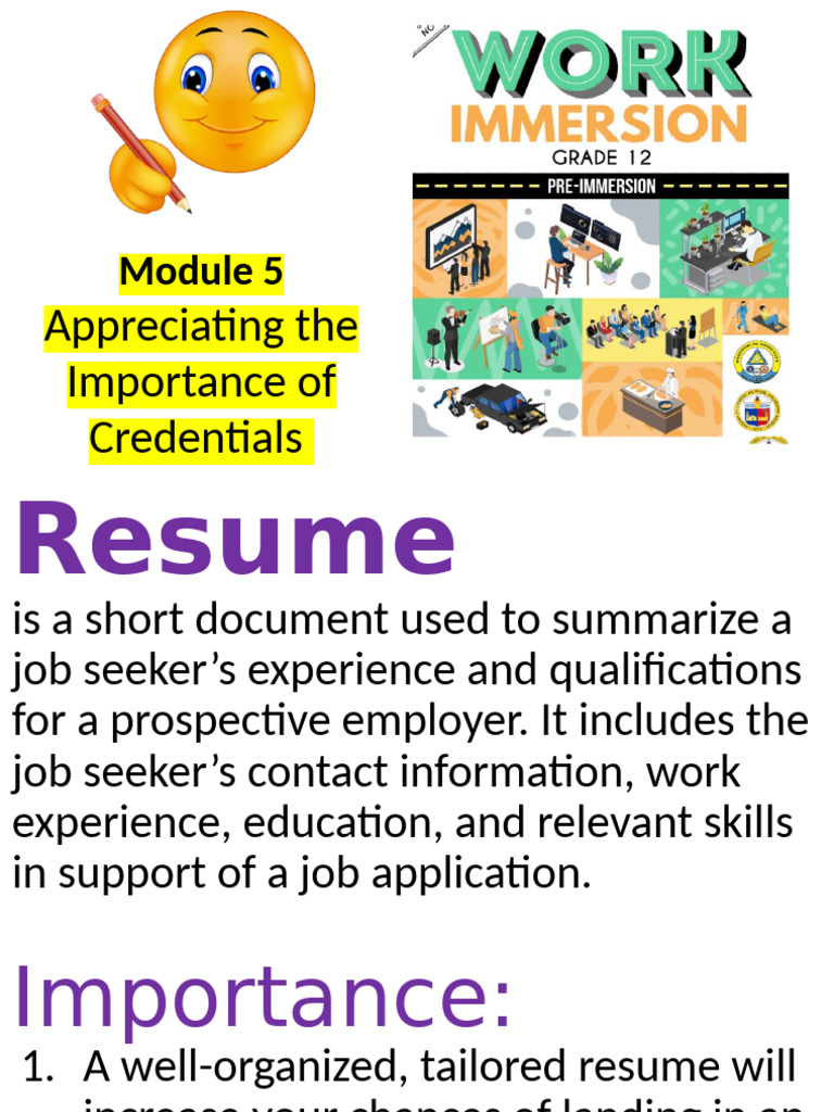 WORK-IMMERSION-Module-5 | PDF | Résumé