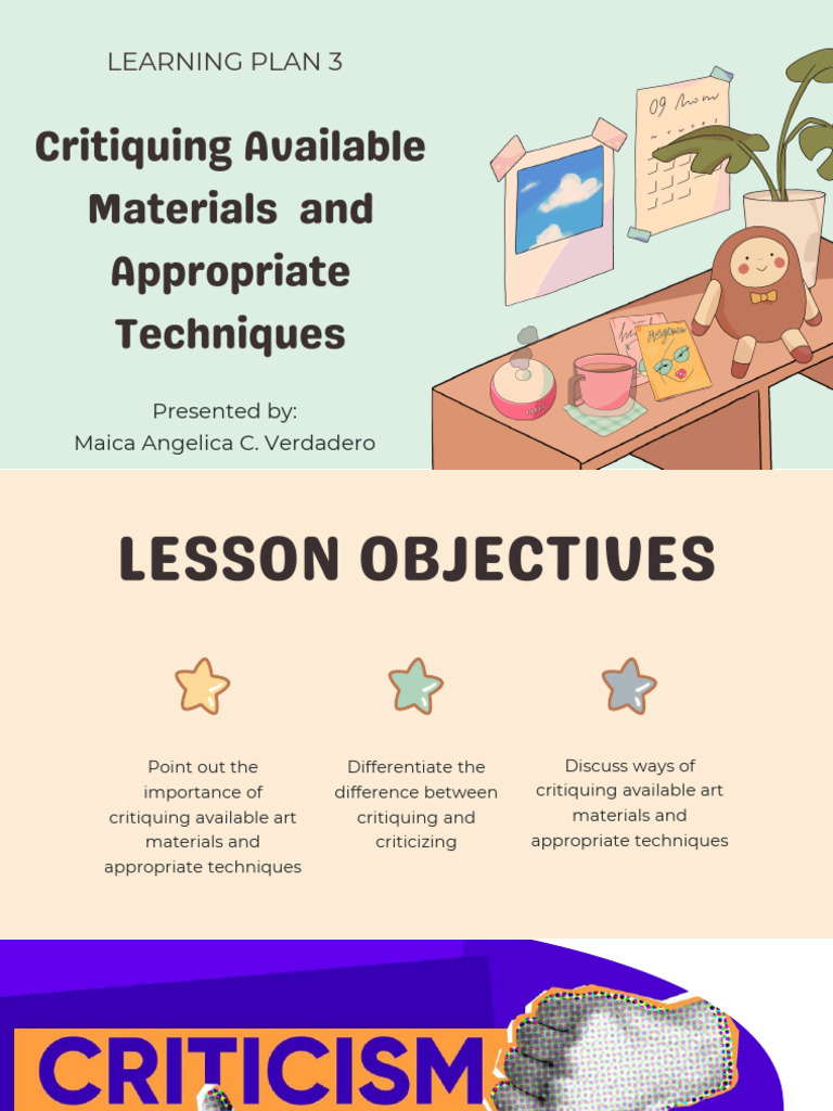 LP3 Critiquing Available Materials and Appropriate Techniques | PDF | Cognition | Cognitive Science