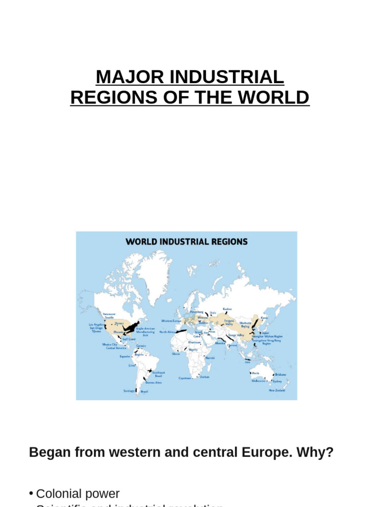 Major Global Industrial Regions Overview | PDF | Economies | Secondary ...
