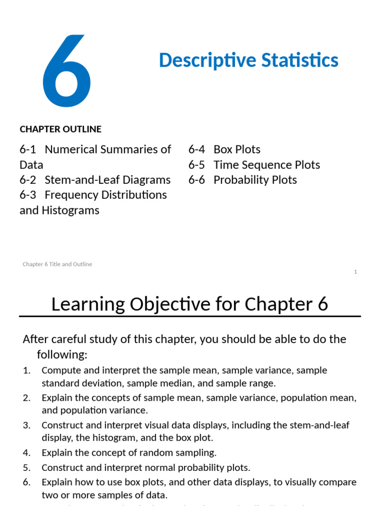 6 - Descriptive Statistics | PDF | Quartile | Variance