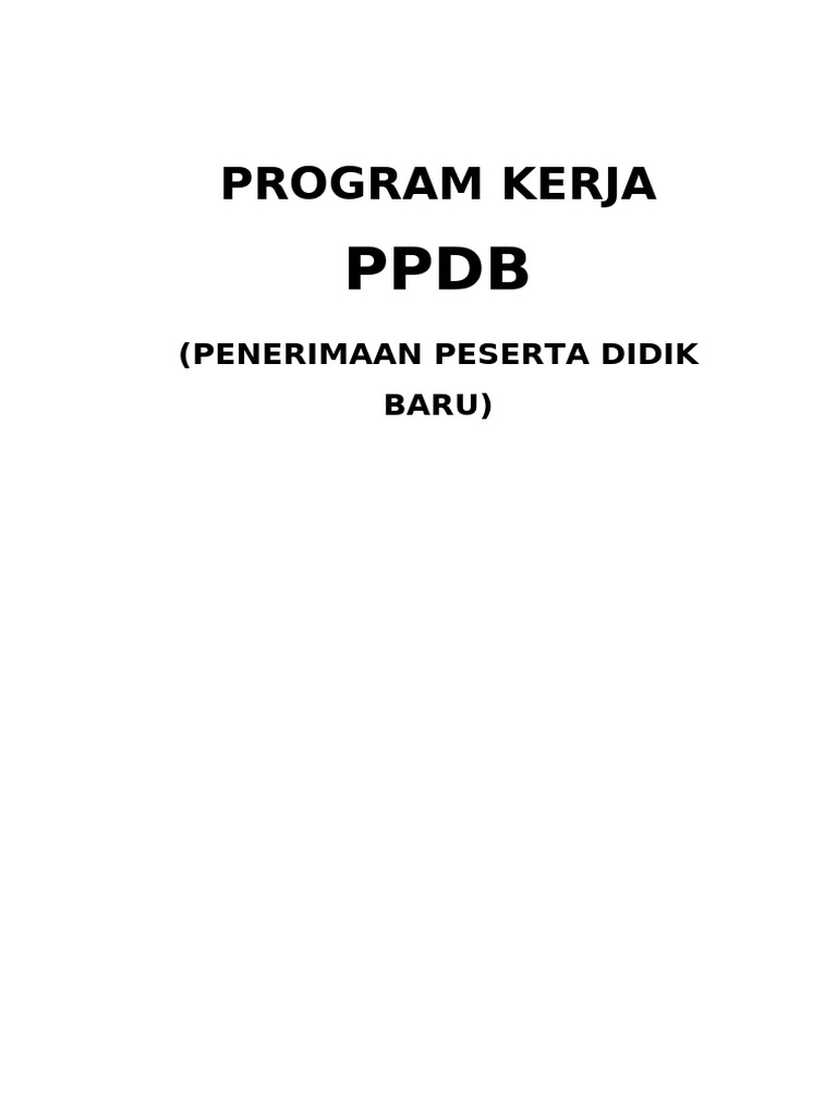 Program Kerja PPDB 2023 0KE | PDF