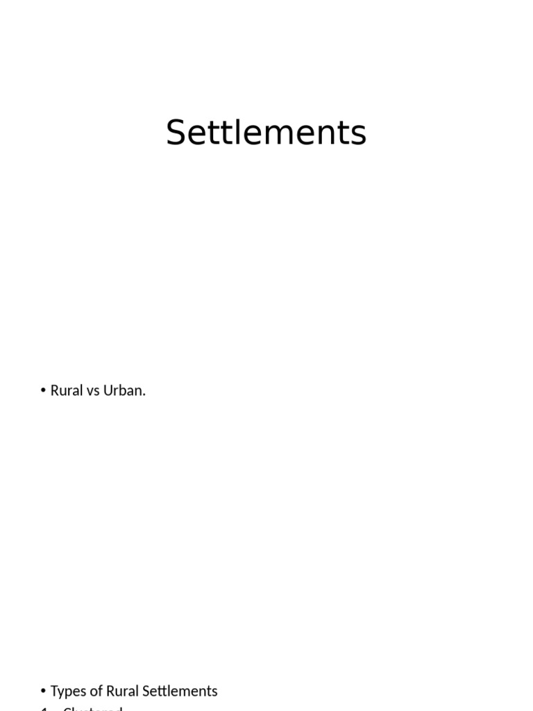 Settlements | PDF | Slum | Urbanization