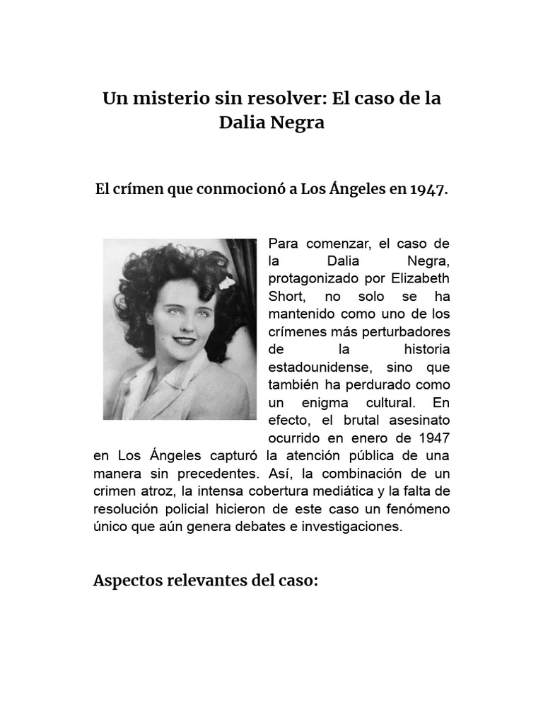 El Caso de La Dalia Negra - Reportaje - 1 | PDF