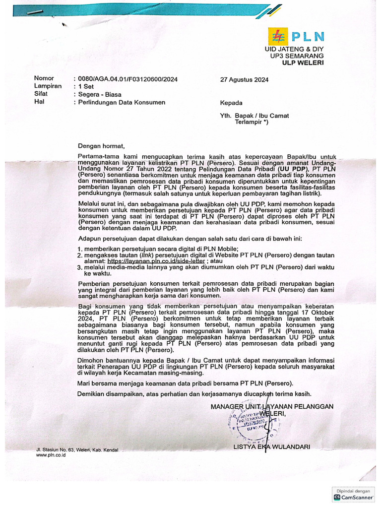 Perlindungan Data Konsumen PLN | PDF