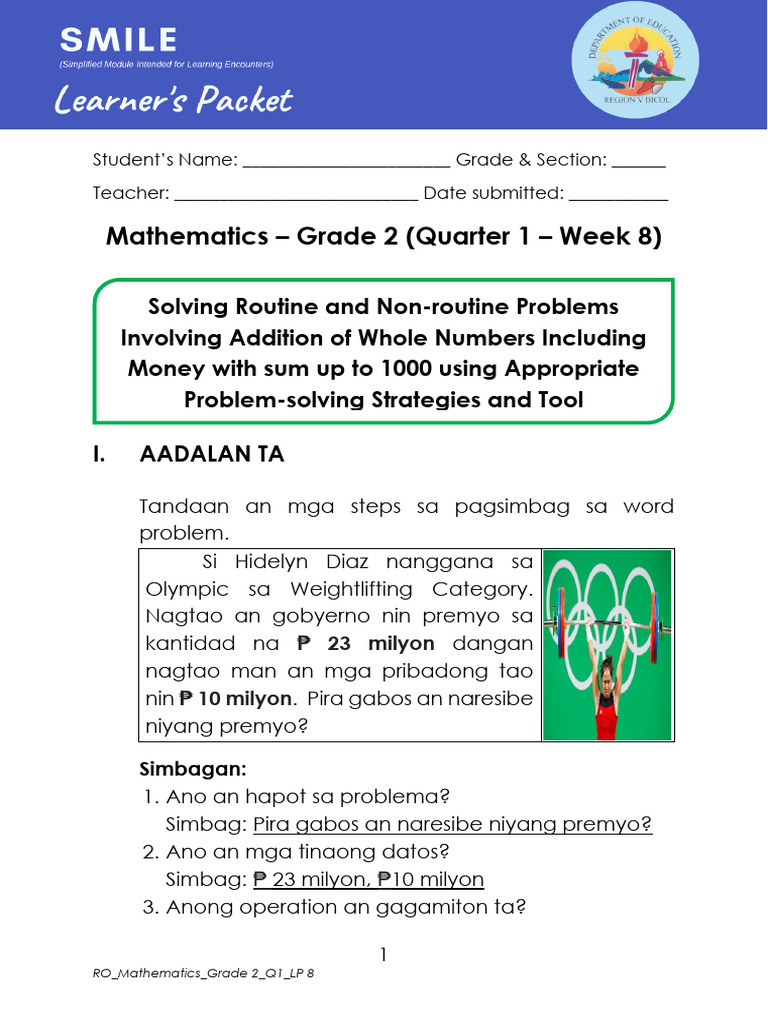 Math 2 - Q1 - WK 8 | PDF