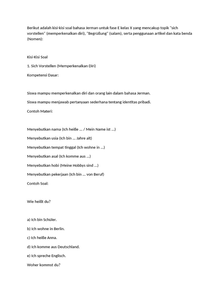 kisi2 sich vorstellen juga | PDF