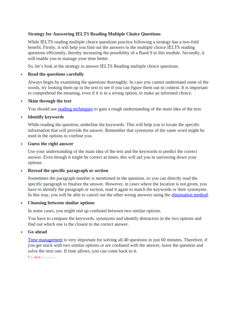 IELTS Reading Multiple Choice Strategy Guide | PDF | Balloon ...