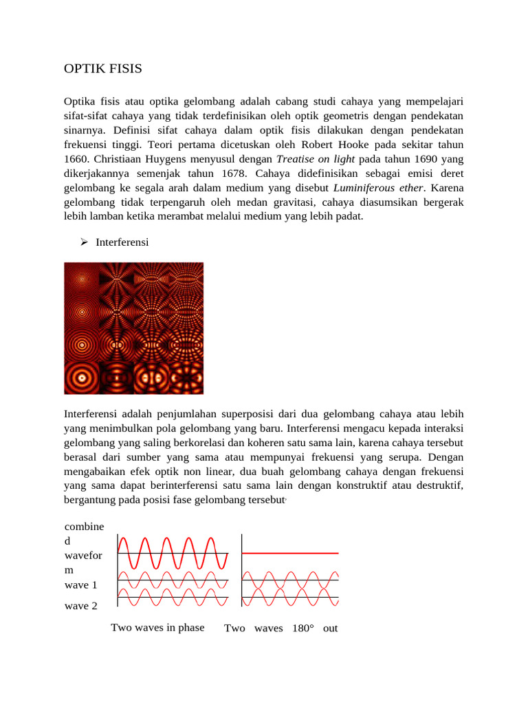 Dasar-Dasar Optik Fisis dan Geometri | PDF