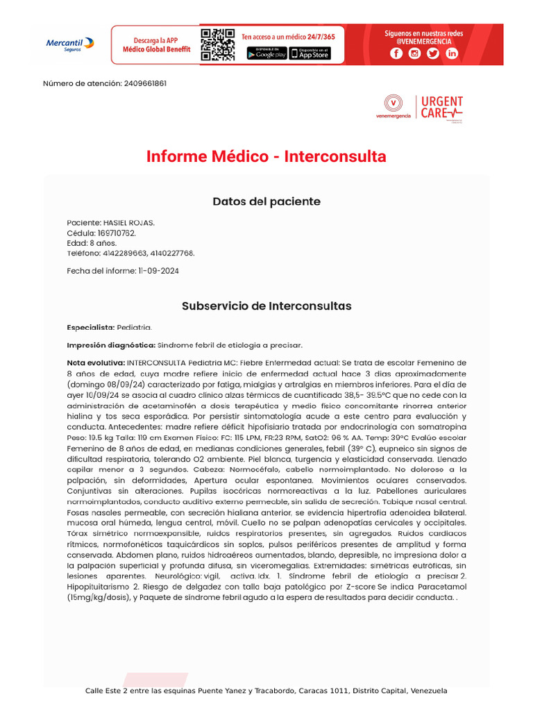 Informe Medico Interconsulta 169710762 2409661861 11 09 2024 | PDF
