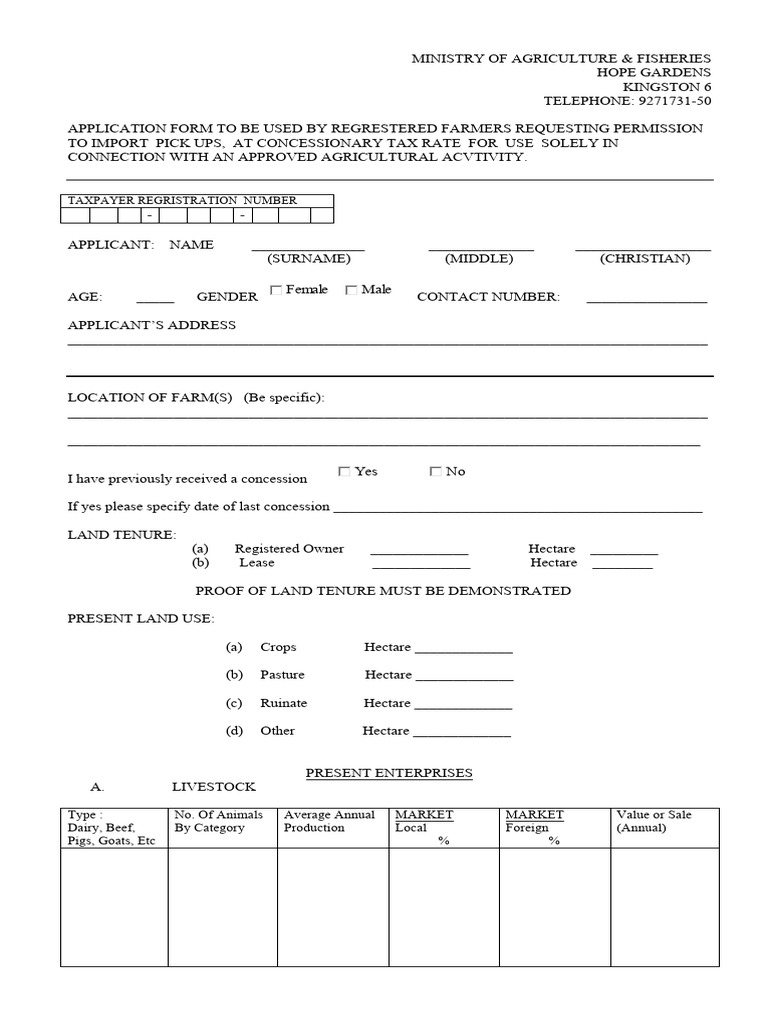Duty Concession Application Form 2015 | PDF | Agriculture | Food Industry