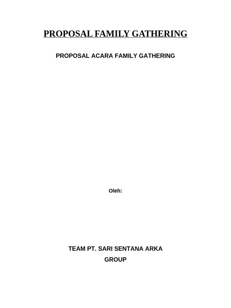 PROPOSAL FAMILY GATHERING | PDF