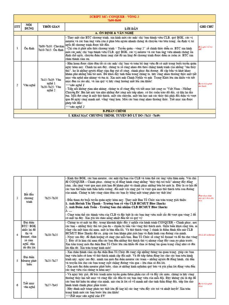 (Script MC) - Trang Tính1 | PDF