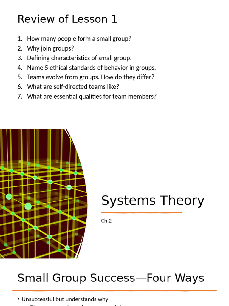 Lesson 2 Systems Theory (Ch.2)(1) | PDF | Systems Theory | System