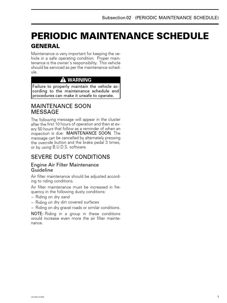 Vehicle Periodic Maintenance Schedule | PDF | Bearing (Mechanical ...