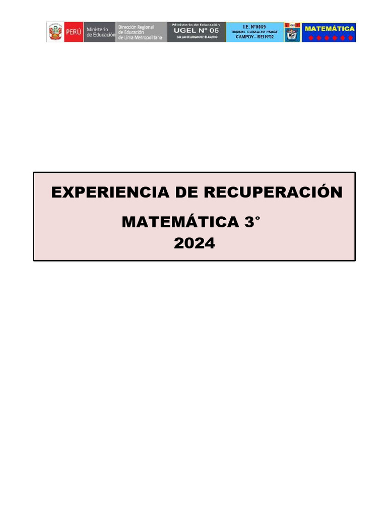 Mat - 3ero | PDF | Ecuaciones | Evaluación
