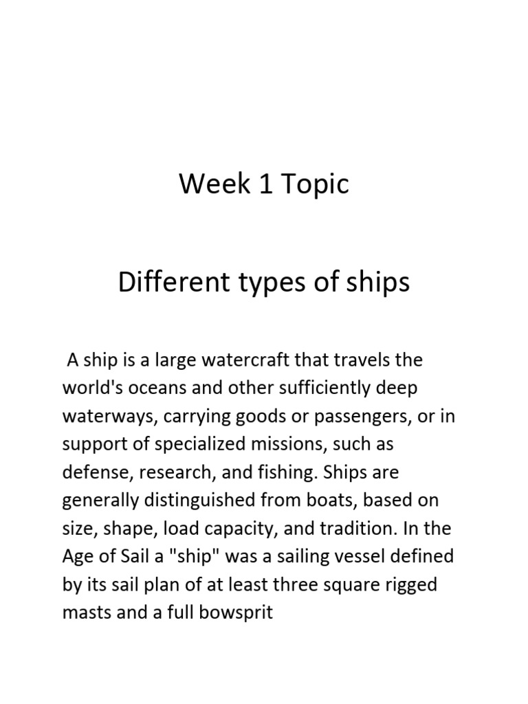 Types of Ships: A Comprehensive Guide | PDF | Ships | Oil Tanker