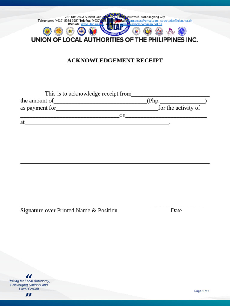 Acknowledgement Receipt | PDF