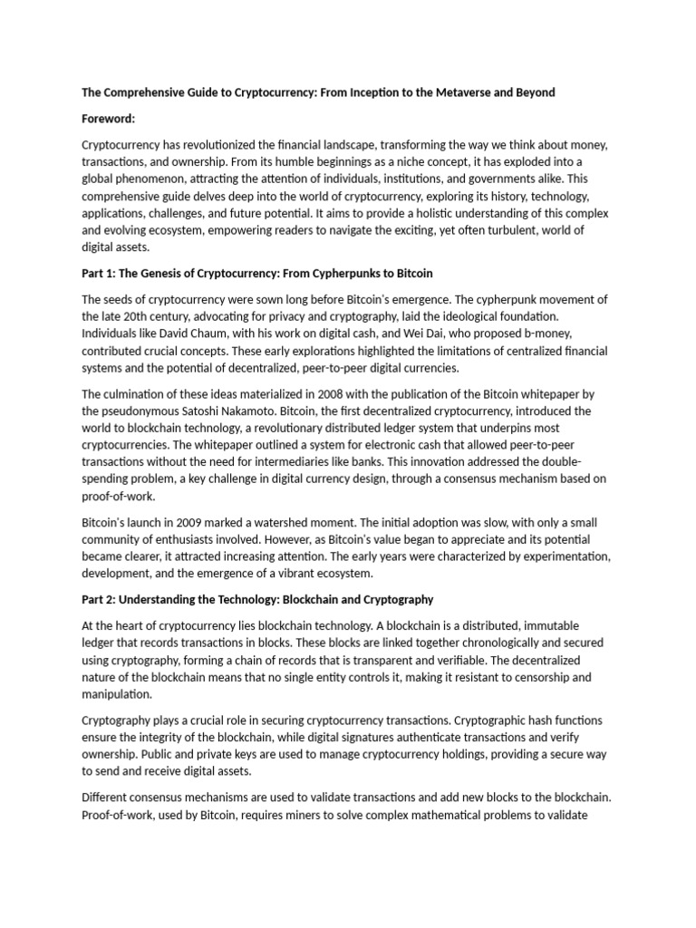 The Comprehensive Guide to Cryptocurrency | PDF | Cryptocurrency | Bitcoin