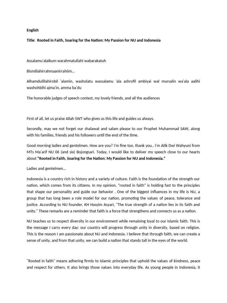 Teks Pidato B.ing Fix | PDF