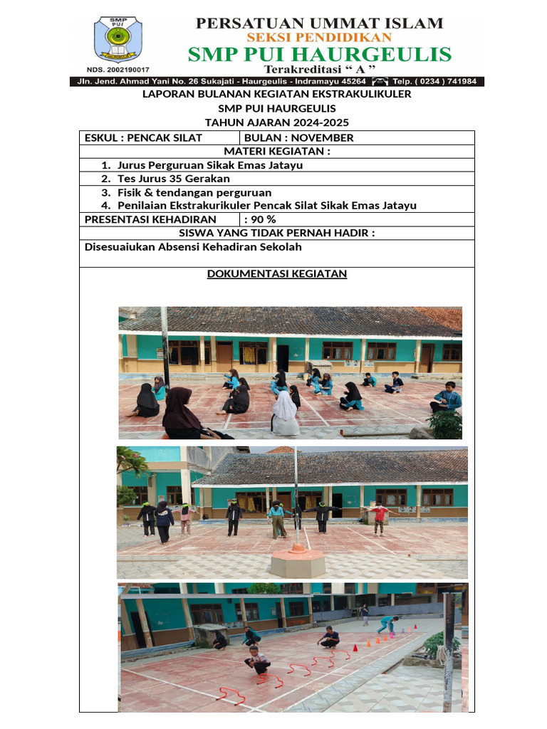 Laporan Eskul Silat(2) | PDF