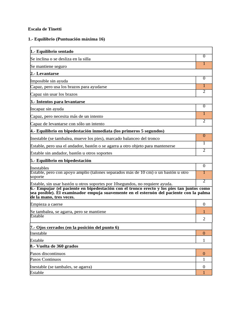Escala de Tinetti | PDF | Baño | Baño
