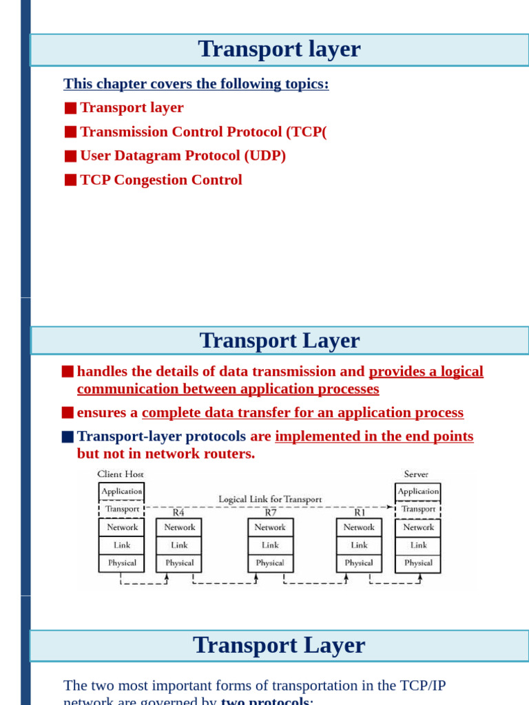 Ch-7 Transport layer | PDF | Transmission Control Protocol | Network ...