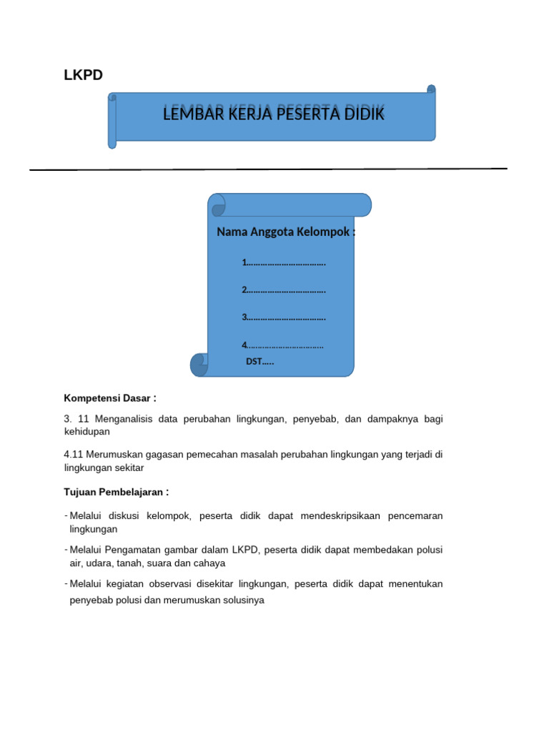 LKPD Pencemaran Lingkungan | PDF