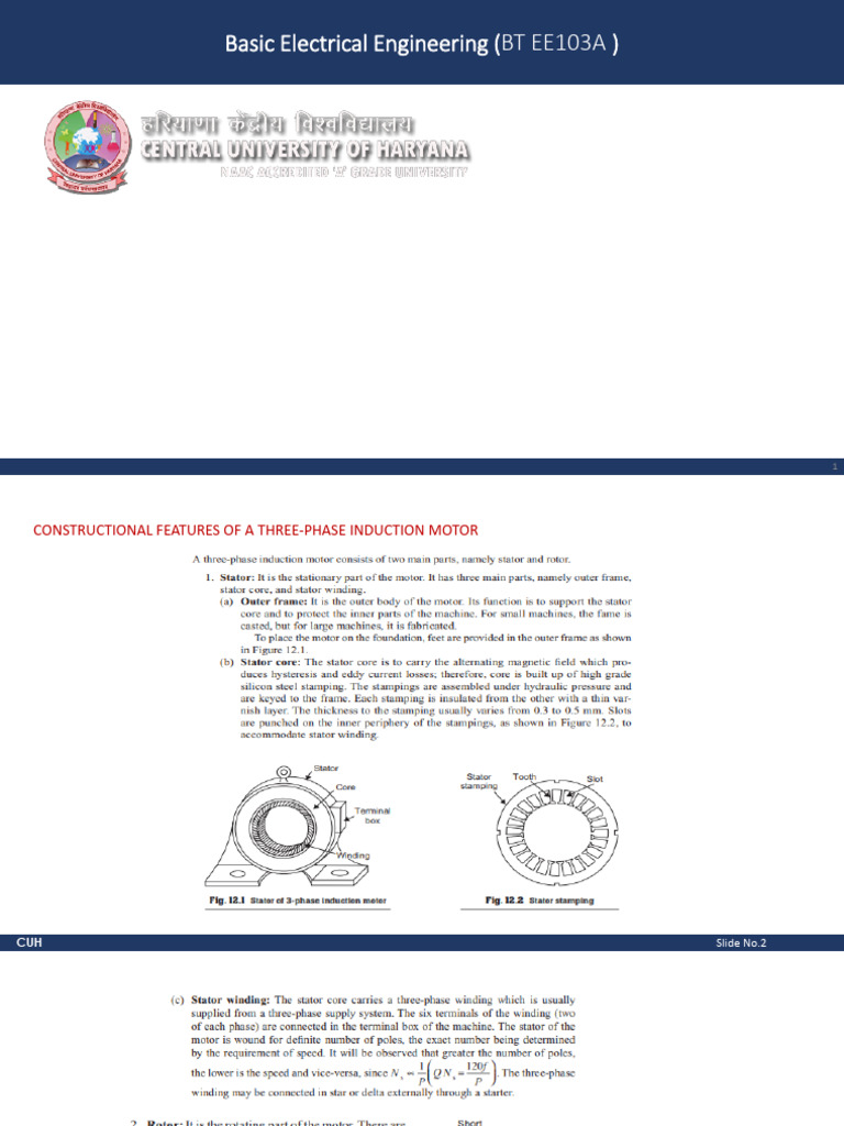 Bee Lecture 3 - 241204 - 121441 | PDF | Electric Motor | Electromagnetism