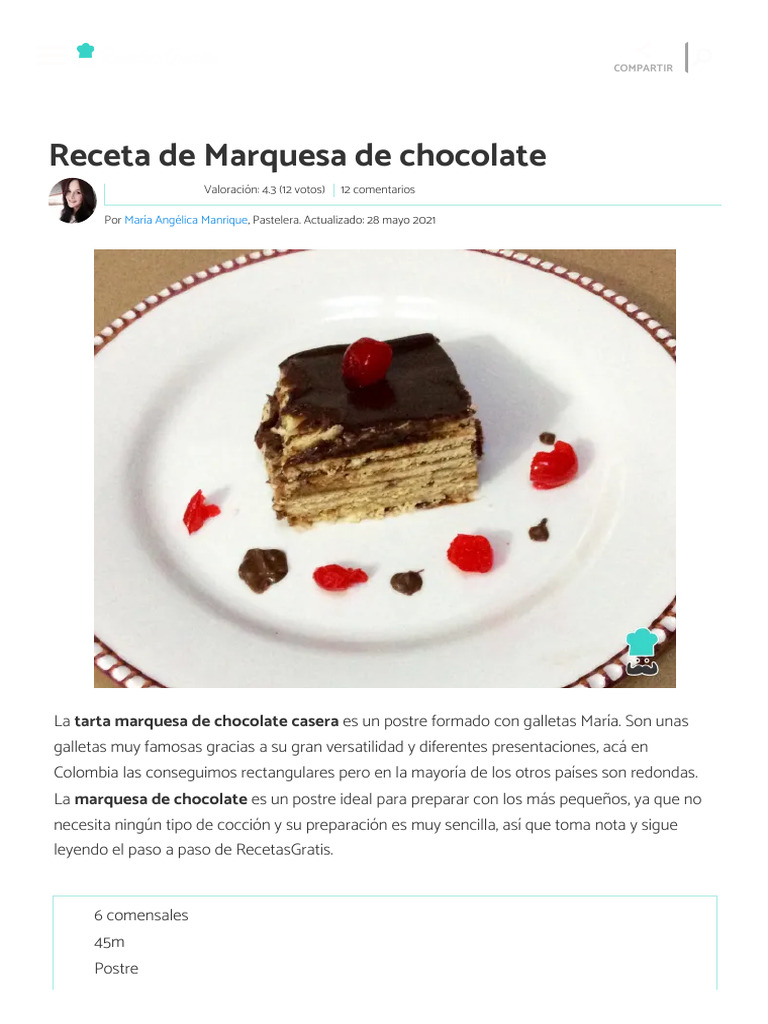 22 - Marquesa de Chocolate - Fácil | PDF | Postres | Chocolate