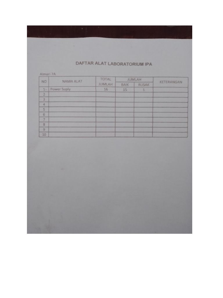 Daftar Alat Lab Ipa | PDF