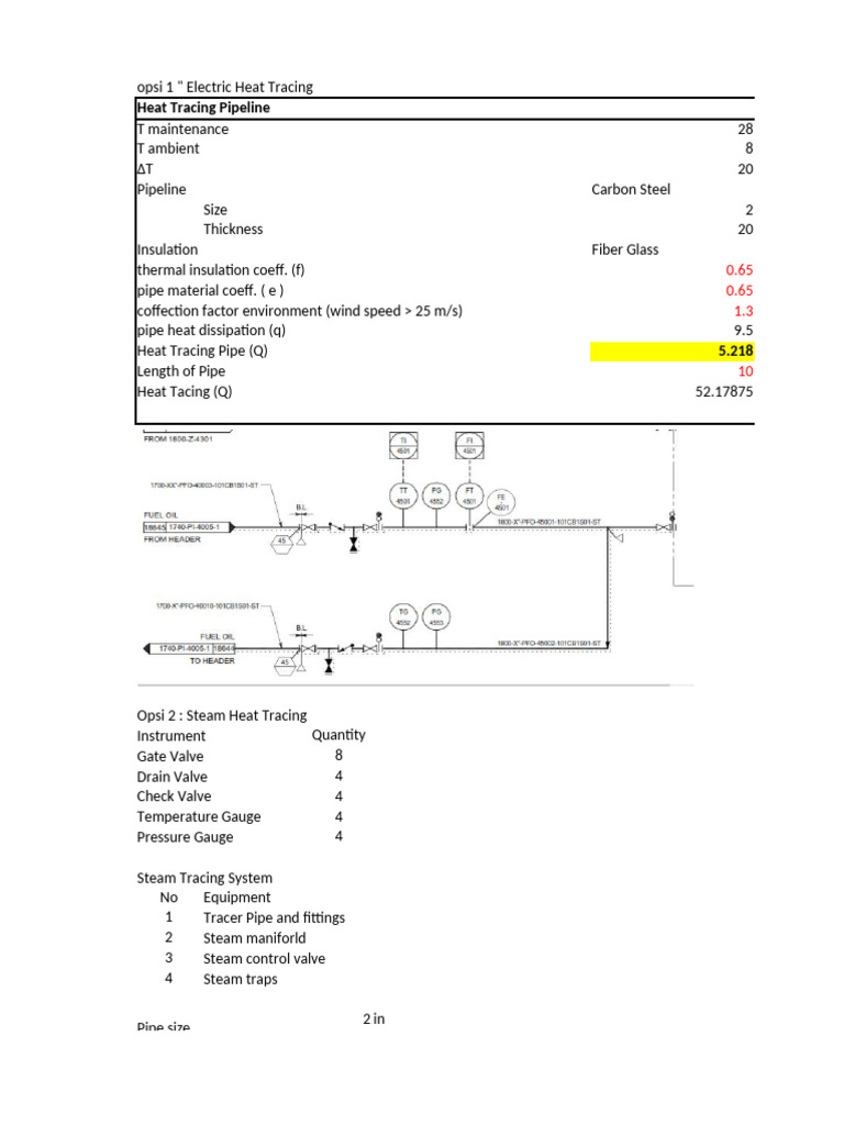 Heat Tracing Pipe Calculations | PDF | Pump | Pipe (Fluid Conveyance)