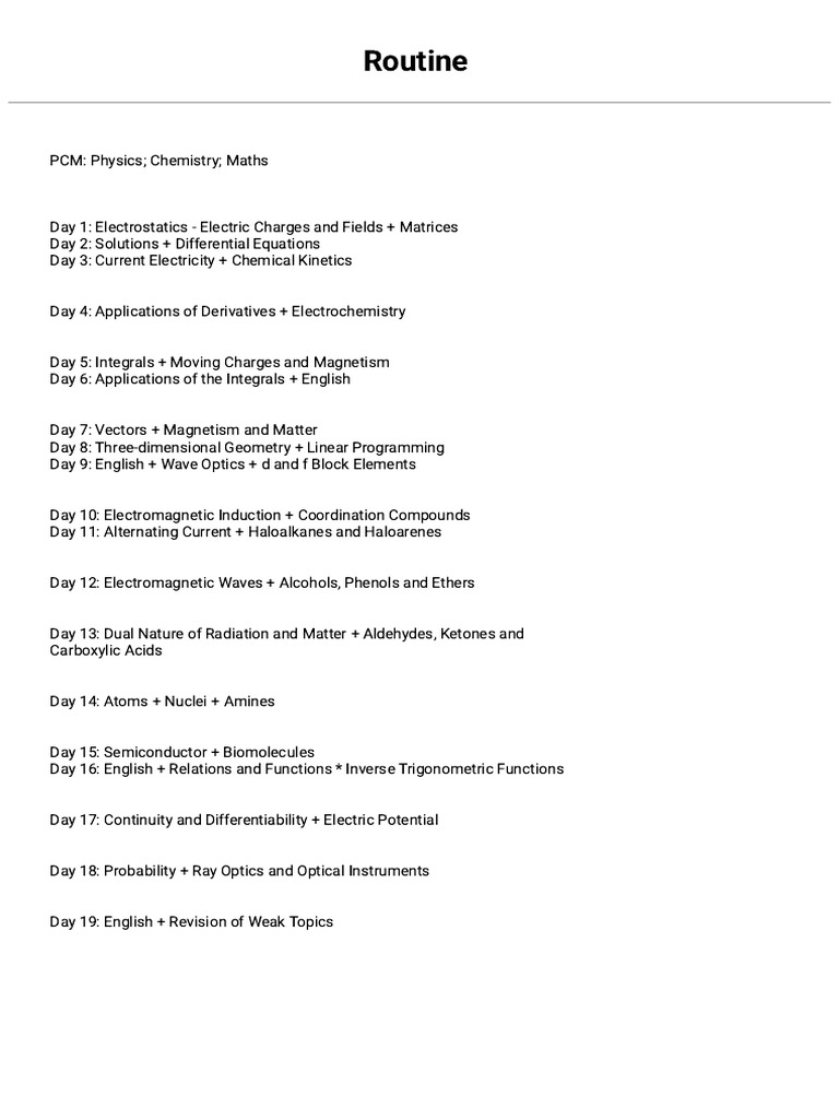 19-Day PCM Study Plan Guide | PDF