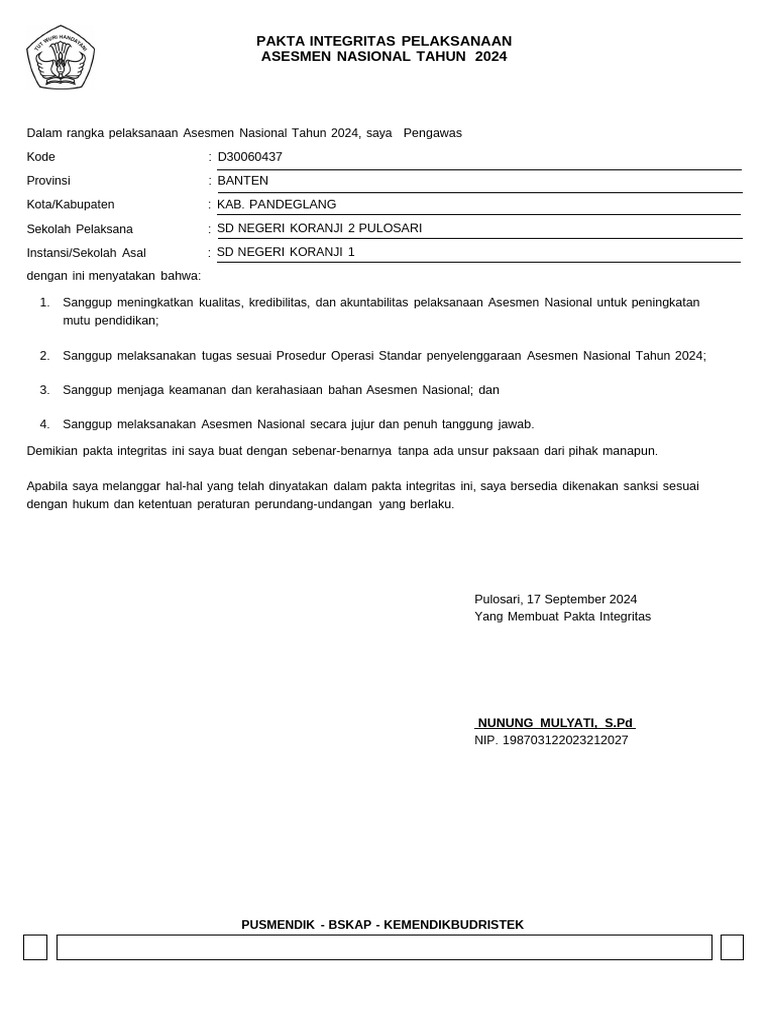 Asesmen Nasional NUNUNG | PDF