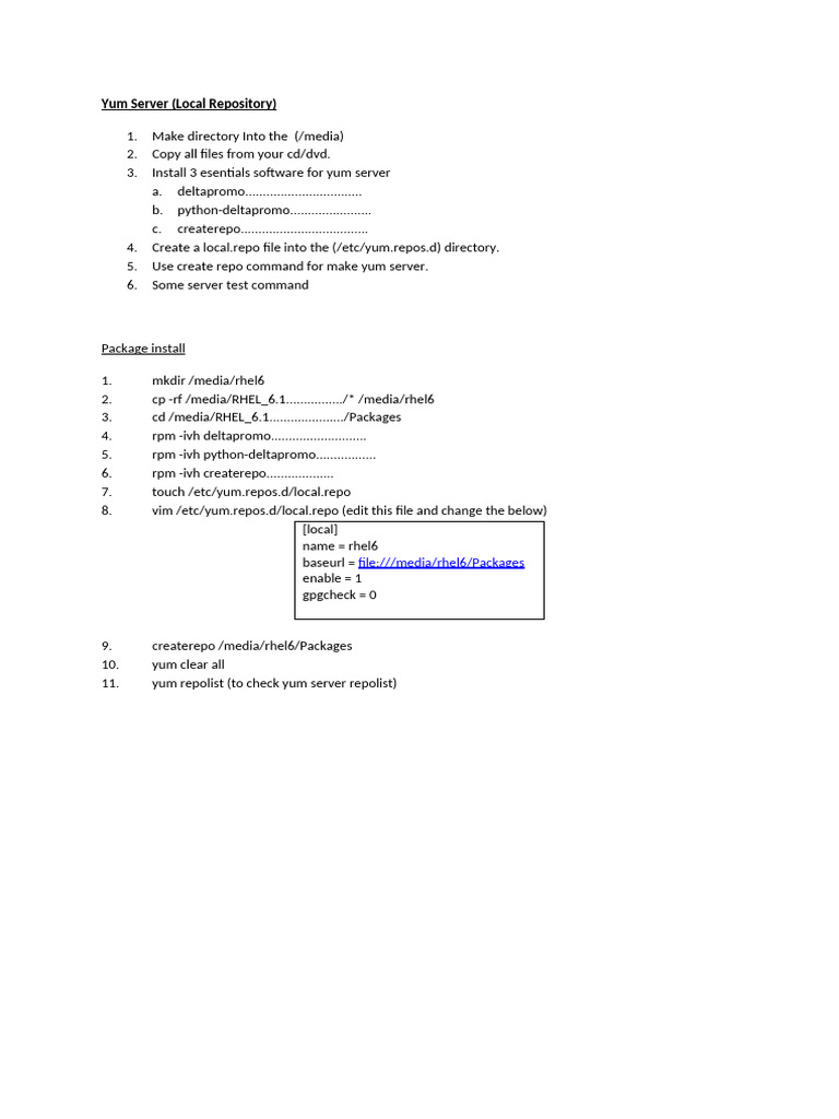 12 - YUM Server (Local Repository) - Red Hat Linux Configuration Step ...