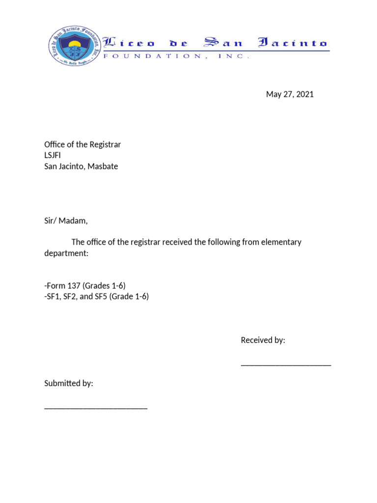 To Recieve by Registrar | PDF