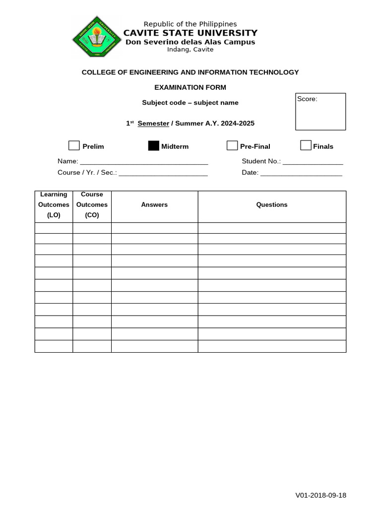 Tagging Examination Form | PDF