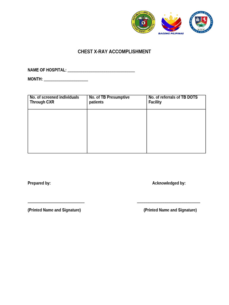 Chest X-Ray Screening Report Template | PDF