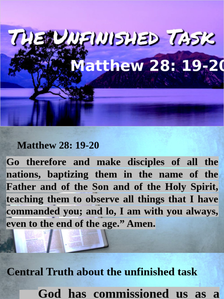 The Unfinished Task | PDF | Gospel Of Matthew | Prayer