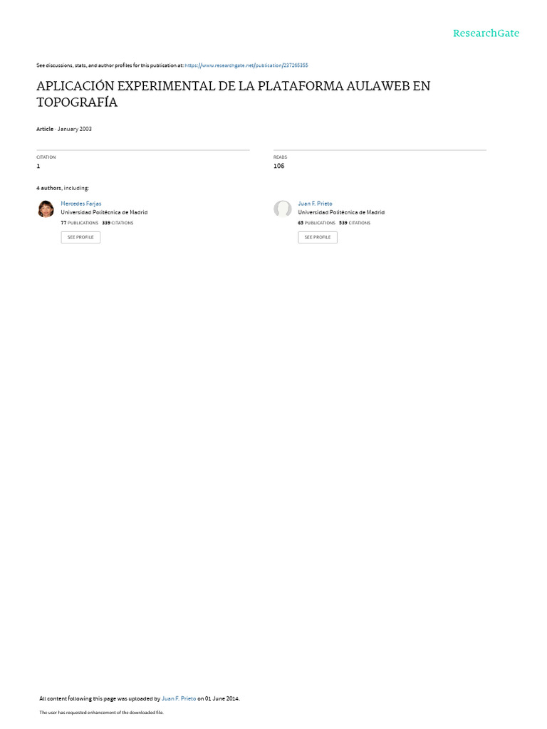 Aplicacion Experimental de La Plataforma Aulaweb e | PDF | Aprendizaje | Enseñando