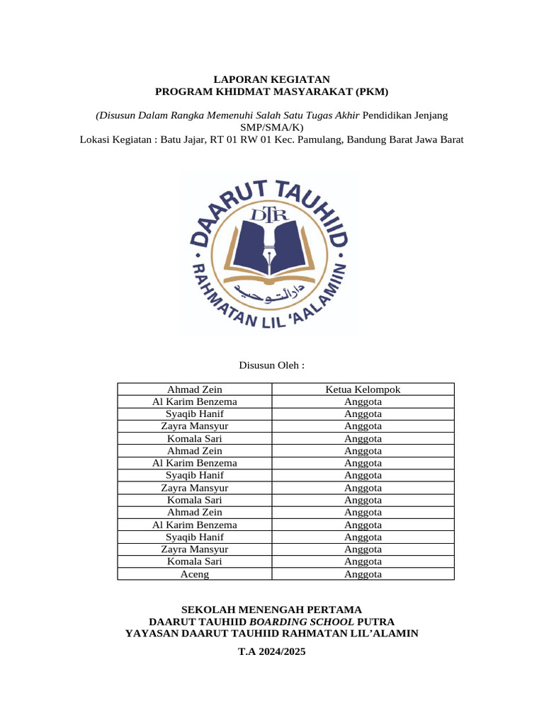 Template Laporan PKM | PDF