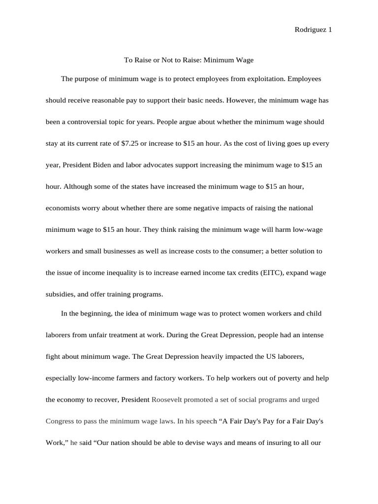 Problem Solution Essay | PDF | Cost Of Living | Minimum Wage