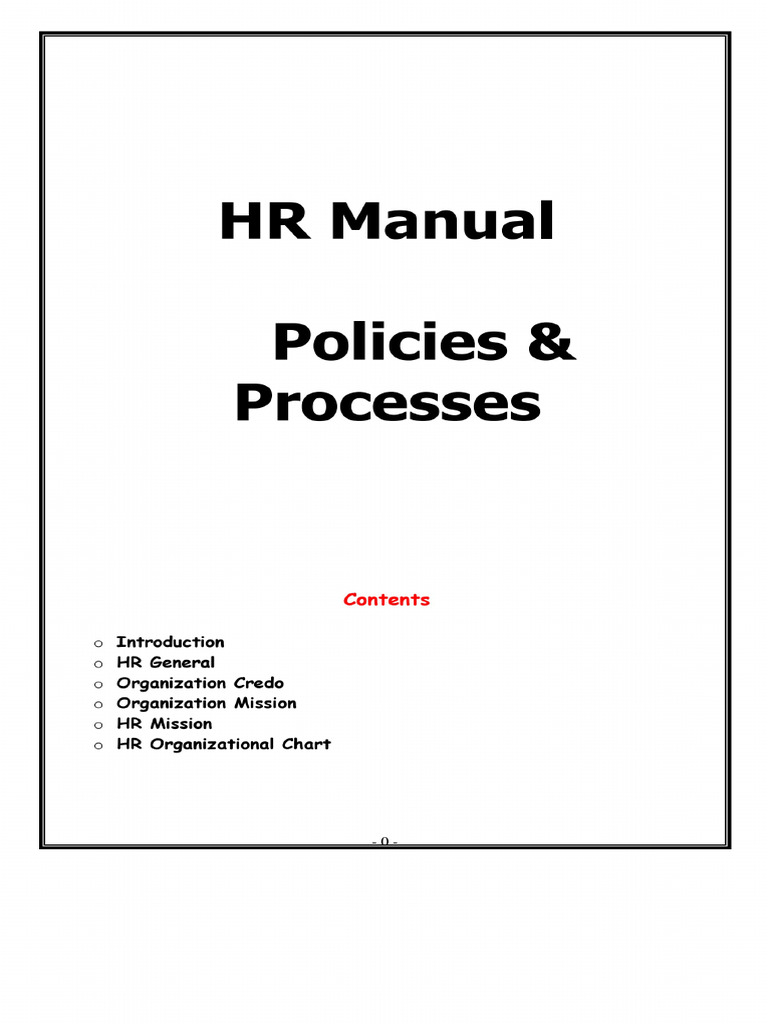 HR manual | PDF