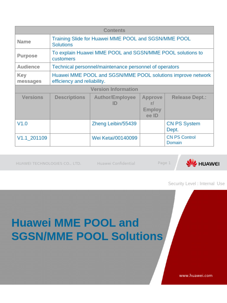 WPS3-01-07 USN9810 MME POOL Solution | PDF | Radio Resource Management ...
