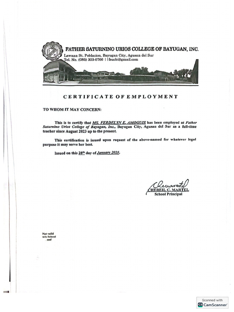 Certificate of Employment 2 | PDF