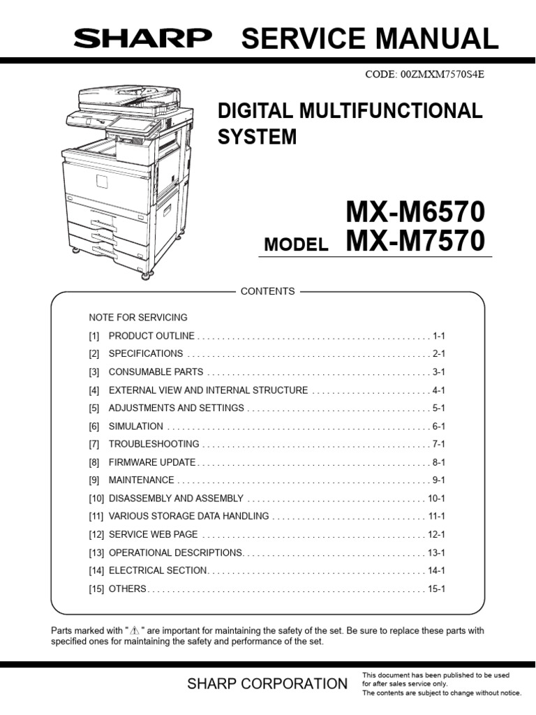 Service Manual: Digital Multifunctional System | PDF | Electrical ...