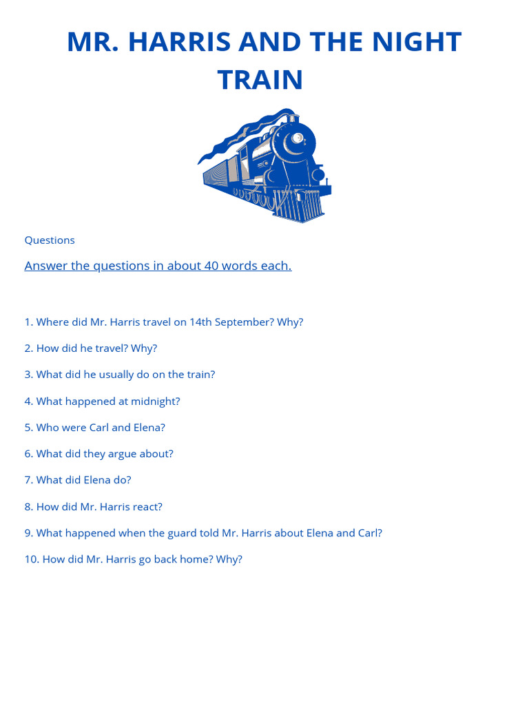 Mr. Harris and the Night Train | PDF