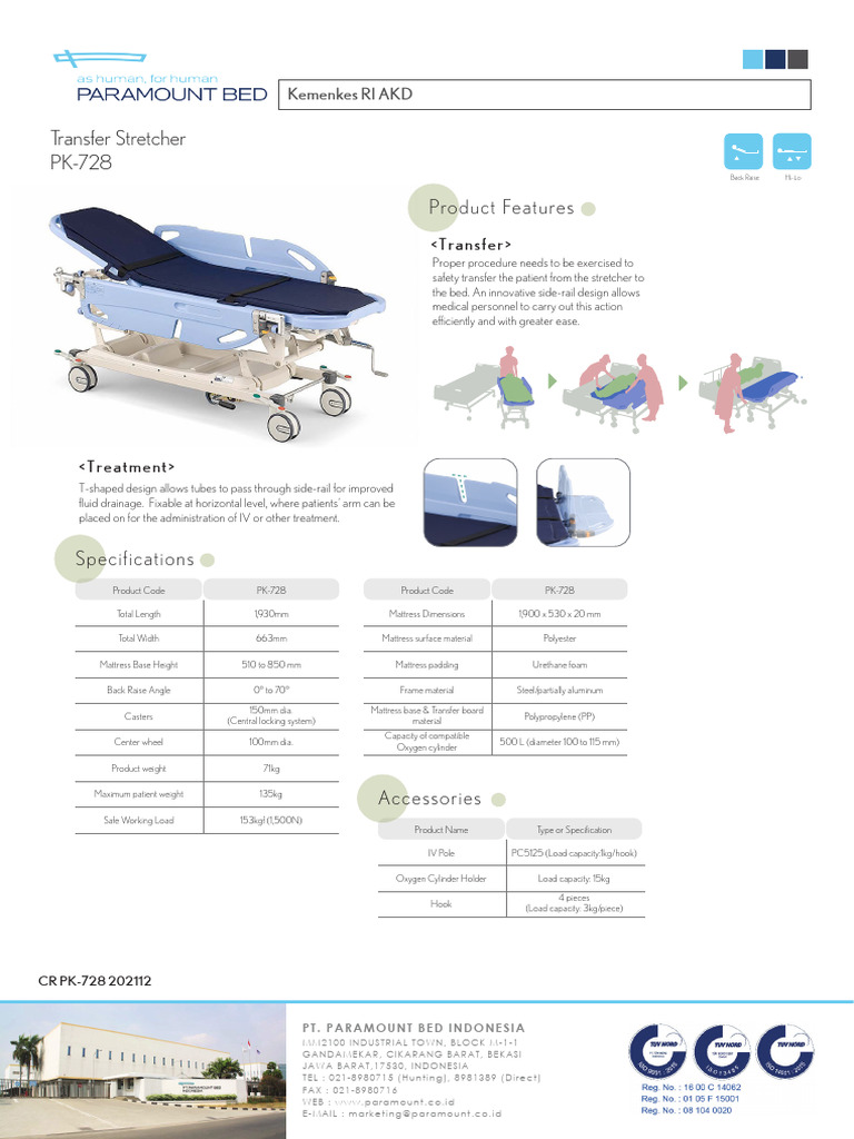 PK-728 Patient Transfer Stretcher Details | PDF