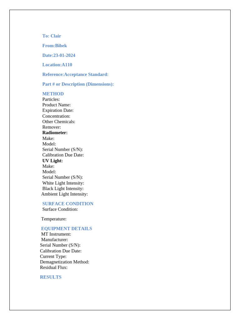 MPT Report Template One Page | PDF