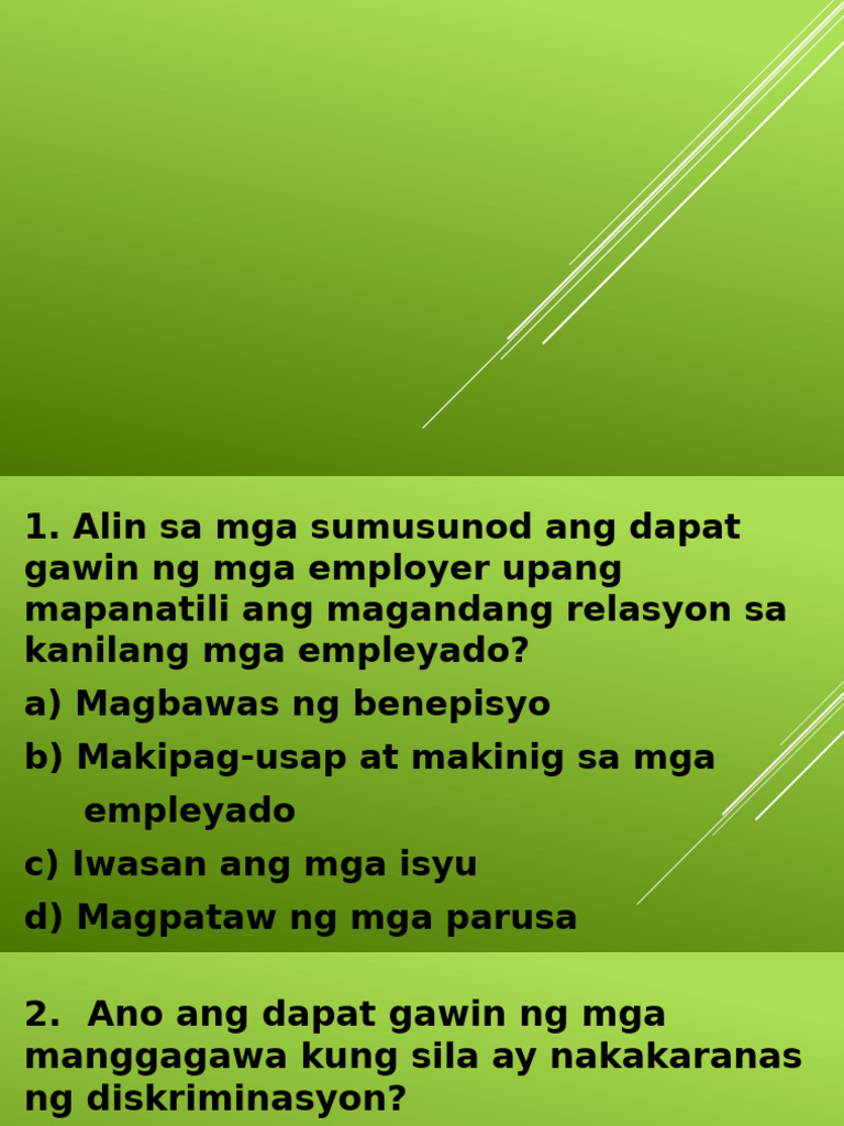 AP 10 QUIZ Q2 (Isyu Sa Paggawa) | PDF